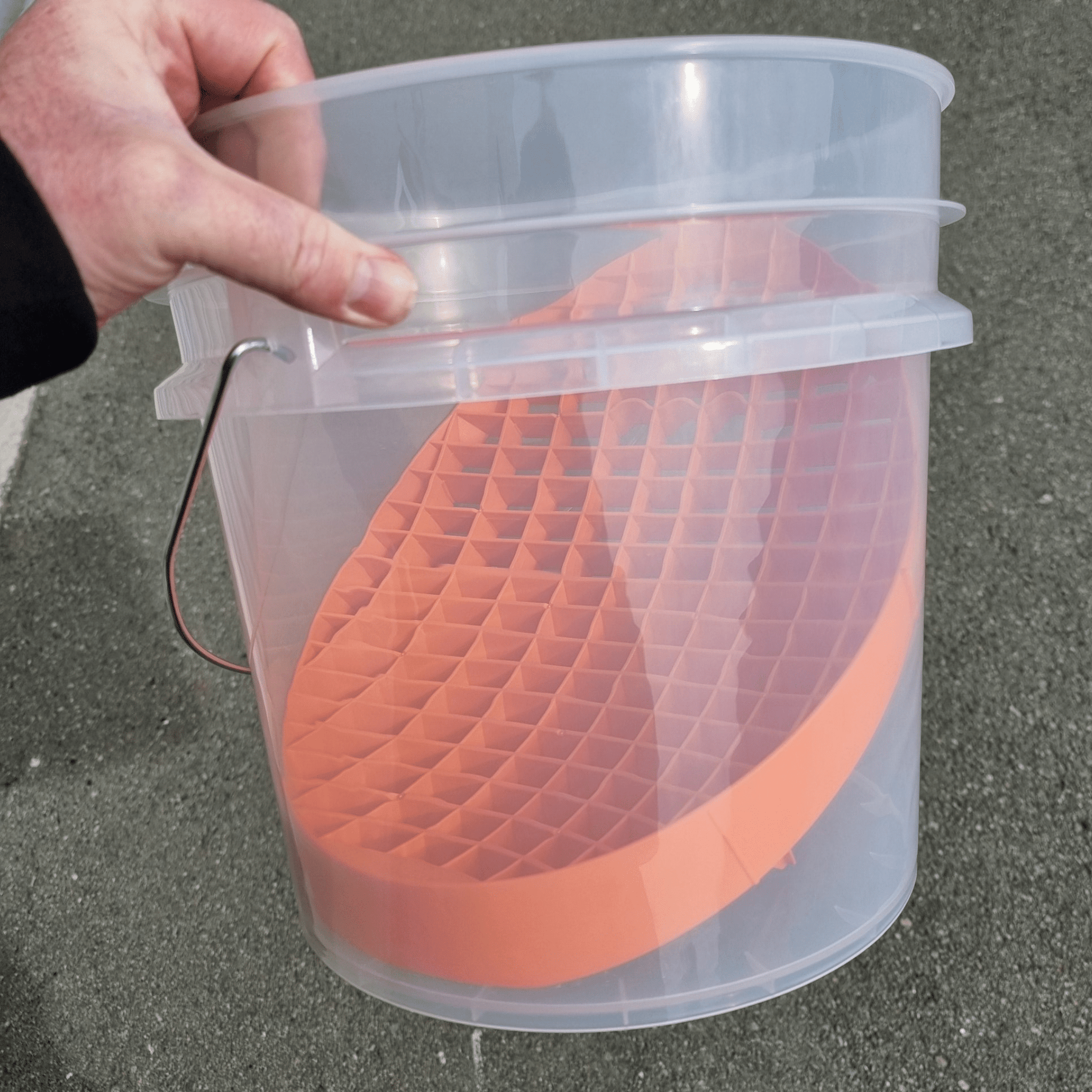 Clear Wash Bucket + Sunset Orange Mitt Slide Kit – See-Through Bucket ...