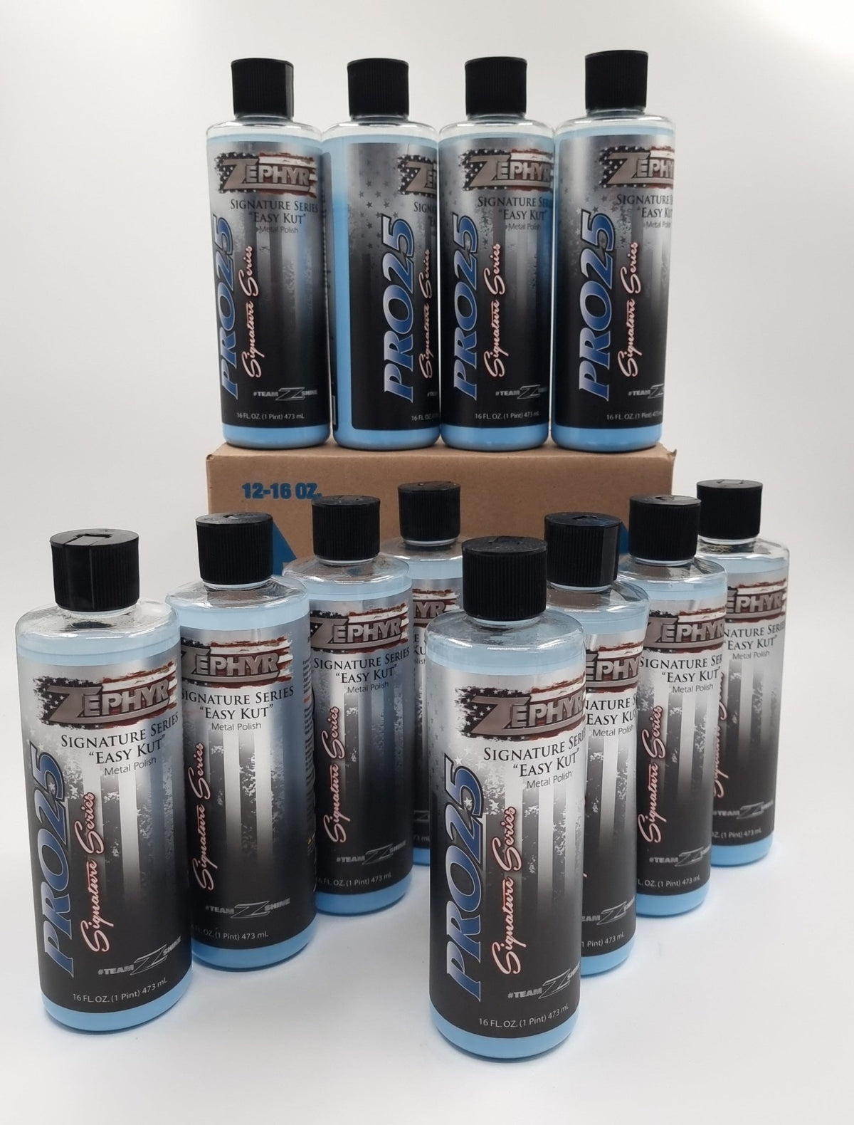Zephyr Pro 25 Metal Polish - Bulk Box of 12 Bottles (473ml) - High Shi ...